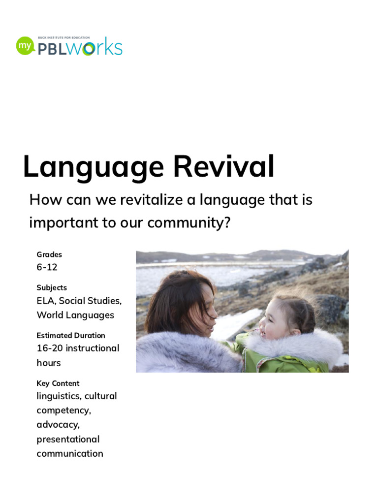 Language Revival - MyPBLWorks | PDF | Translations | Language Acquisition