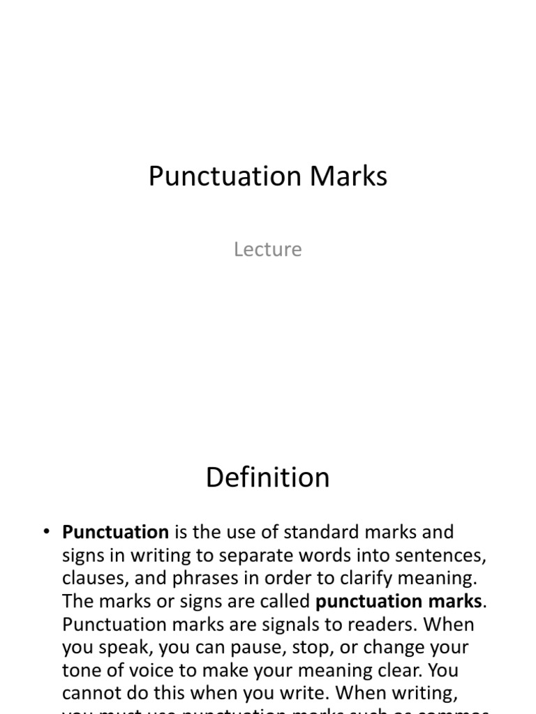 Punctuation Marks Explained | PDF