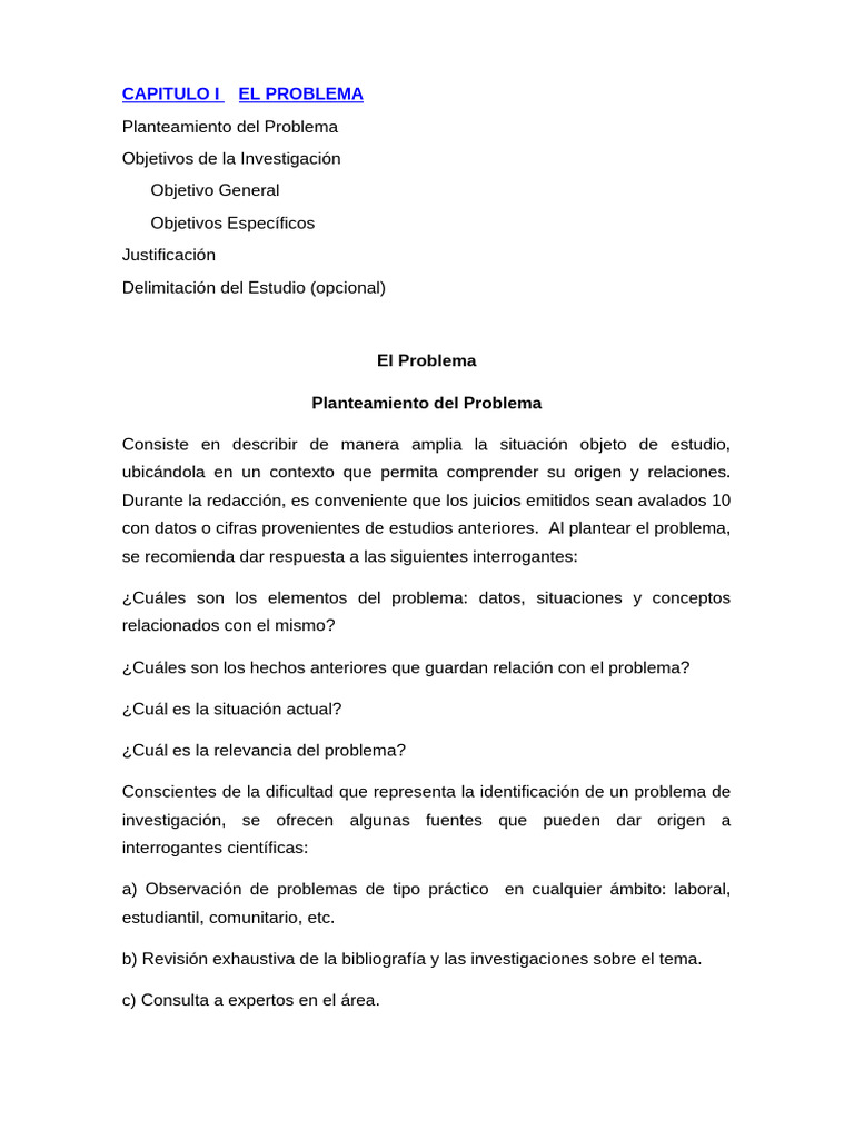 Capitulo I El Problema | PDF | Conocimiento | Teoría