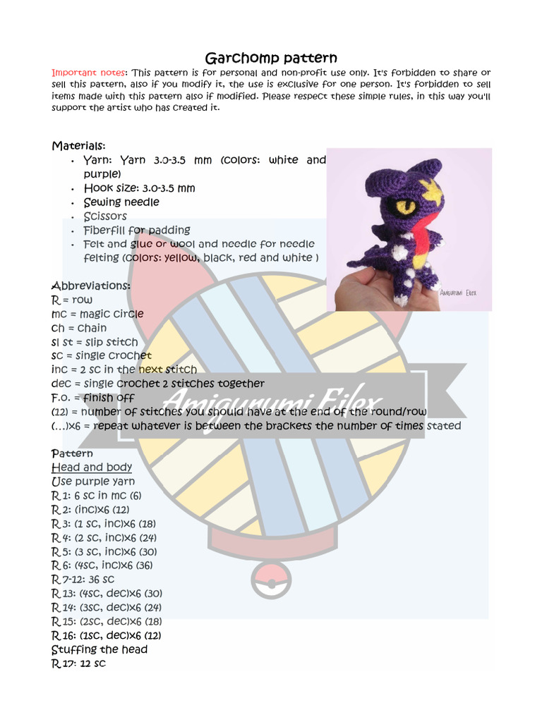 Garchomp Pattern | PDF