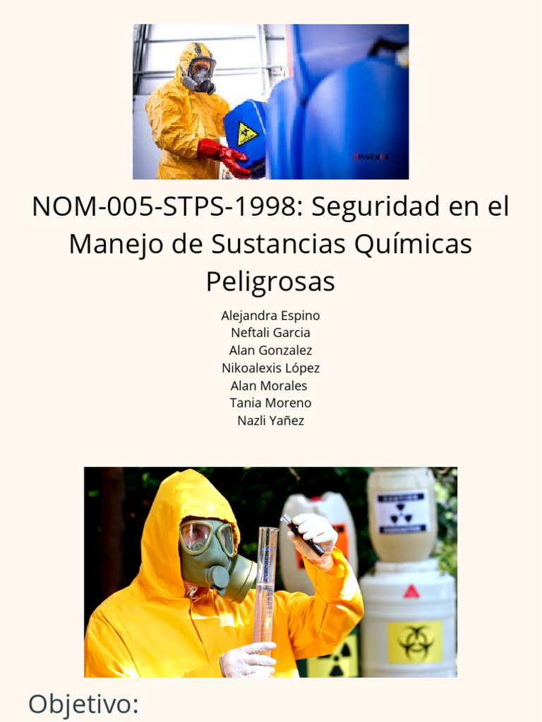 NOM 005 STPS 1998 Seguridad en El Manejo de Sustancias Quimicas Peligrosas. | PDF | Descarga ...