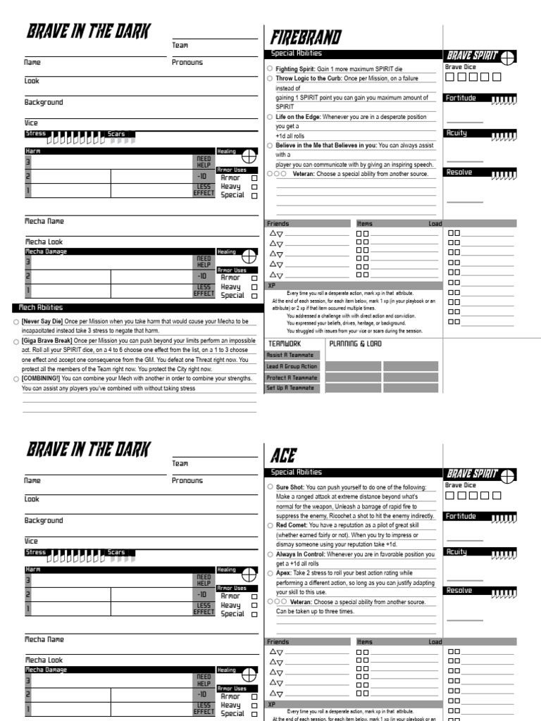 Mecha RPG Character Abilities Guide | PDF