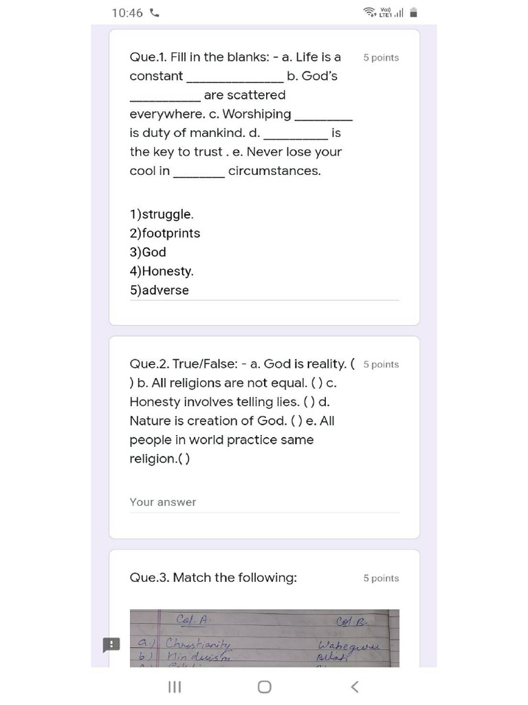 MSC and Drawing Question Paper of Class 8th B | PDF