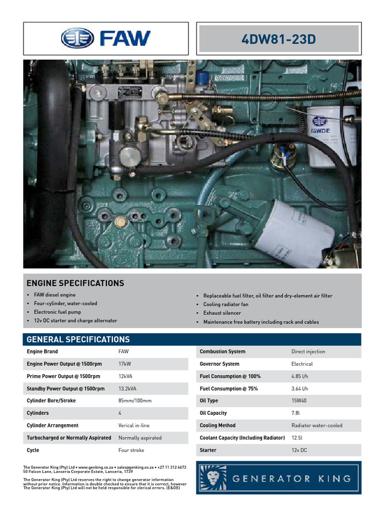 Ss Engine Faw 4dw81 23d | PDF