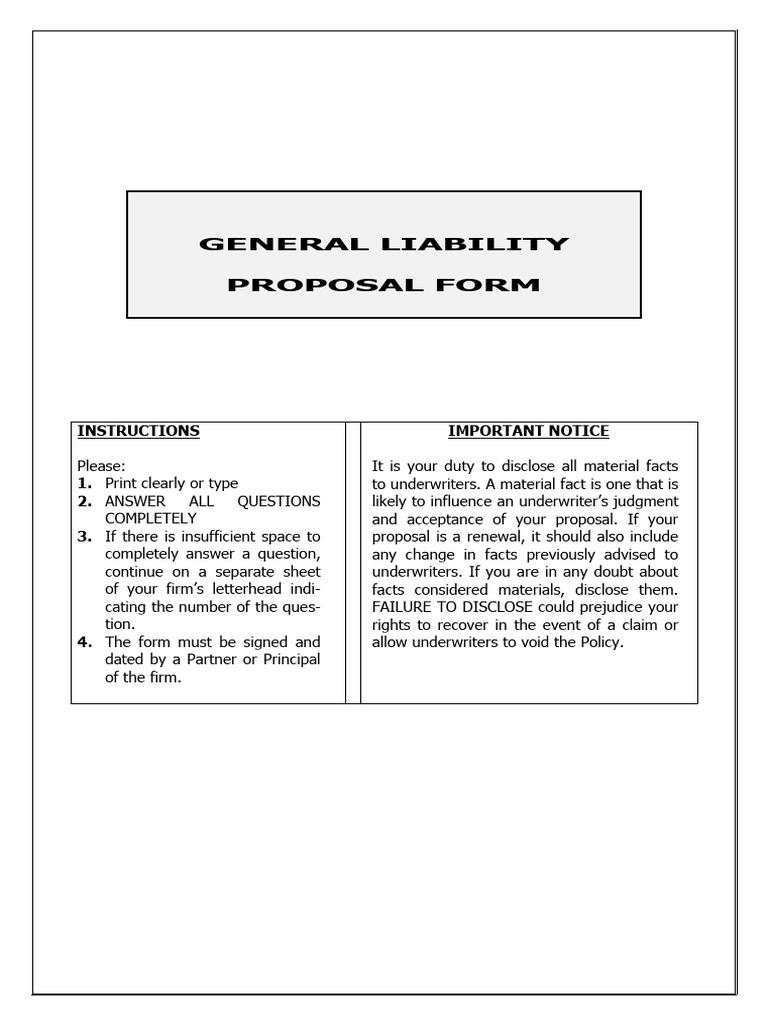 TPL Proposal form (1) | PDF | Business Law | Private Law