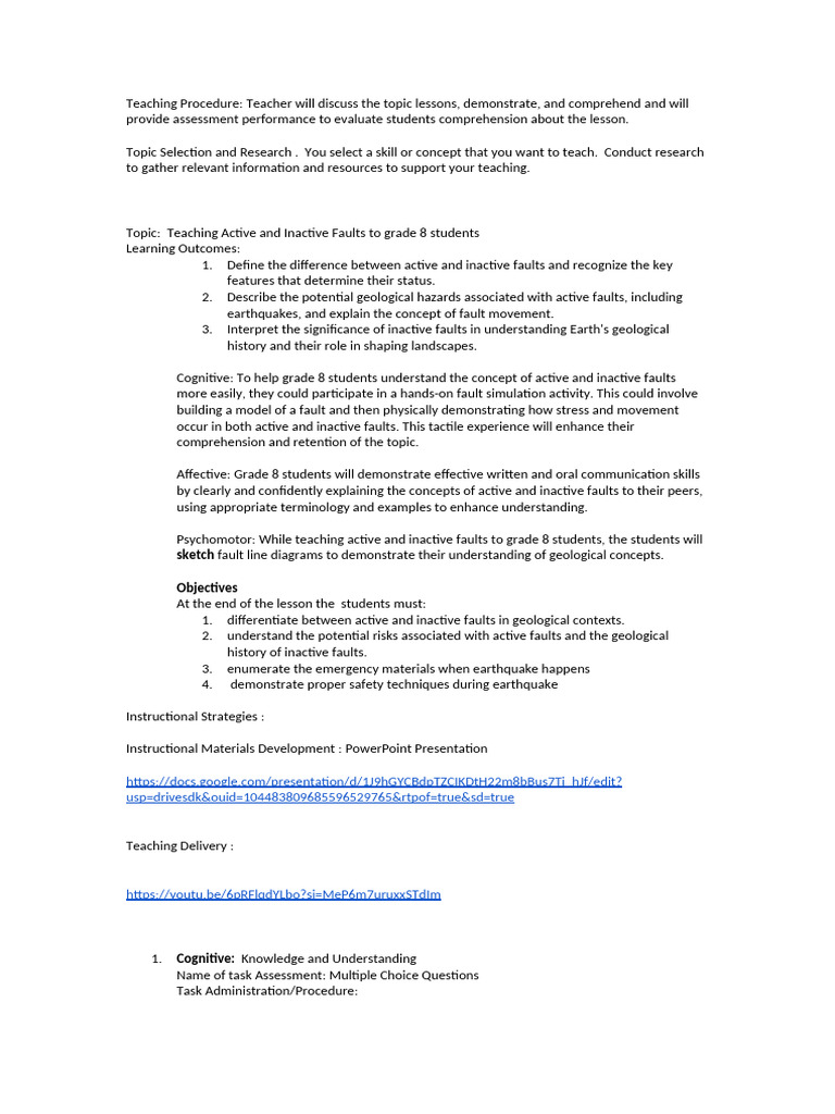 Teaching Active vs. Inactive Faults | PDF | Earthquakes | Fault (Geology)