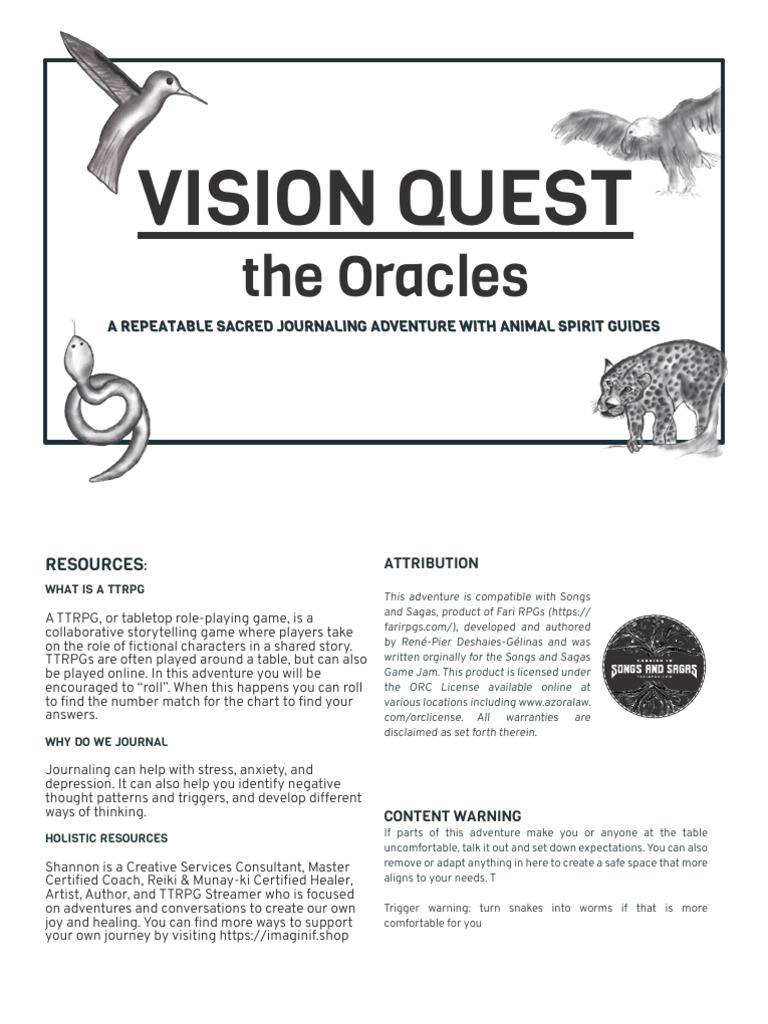 Visionquestoracles v2 Imaginifmedia | PDF | Chakra | Tabletop Role ...