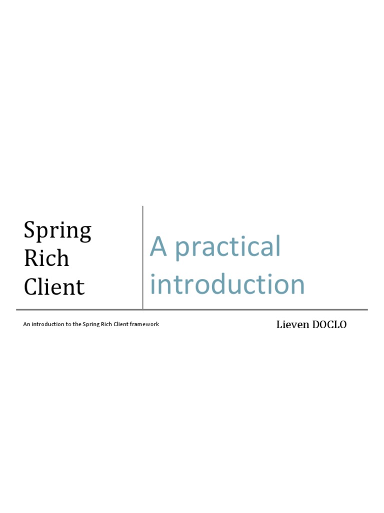 Spring Rich Client | PDF | Rich Internet Application | Net Beans