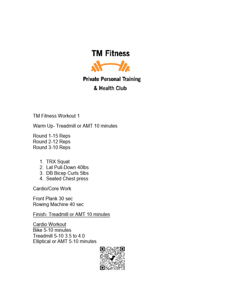 TM-Fitness-Workouts | PDF | Rowing (Sport) | Treadmill