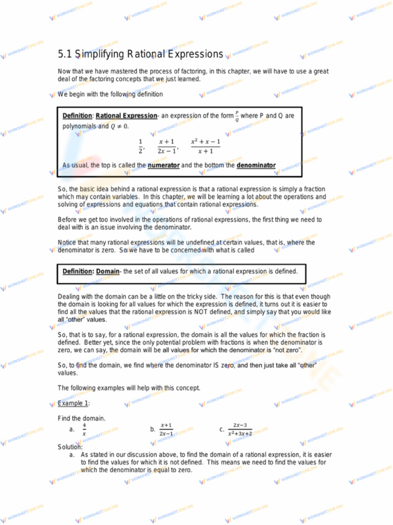 Simplifying Rational Expressions 2 | PDF