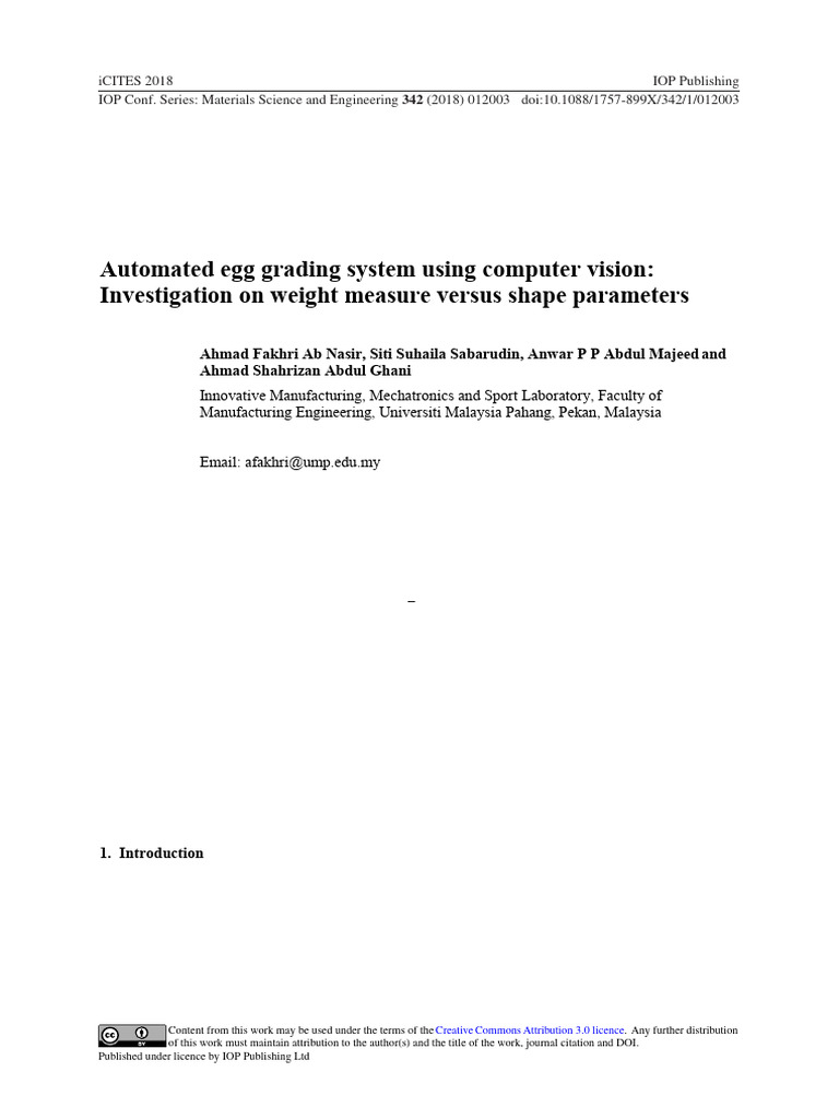 Automated egg grading system using computer vision Investigation on weight measure versus shape ...