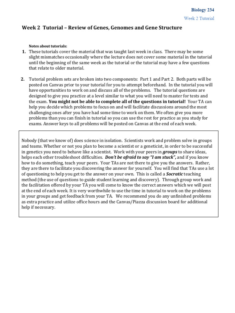 Week 2 tutorial 234 2024W2 for Canvas (no answers) | PDF | Ploidy ...