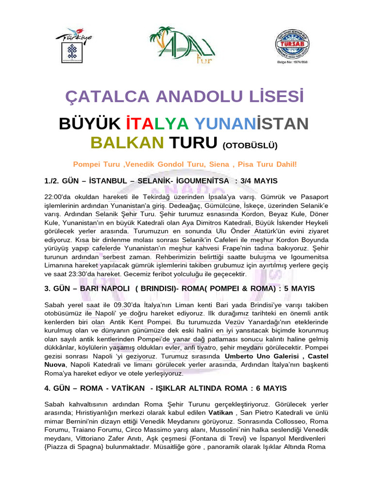 Catalca Adl 1 No - Otobüslü Büyük İtalya | PDF