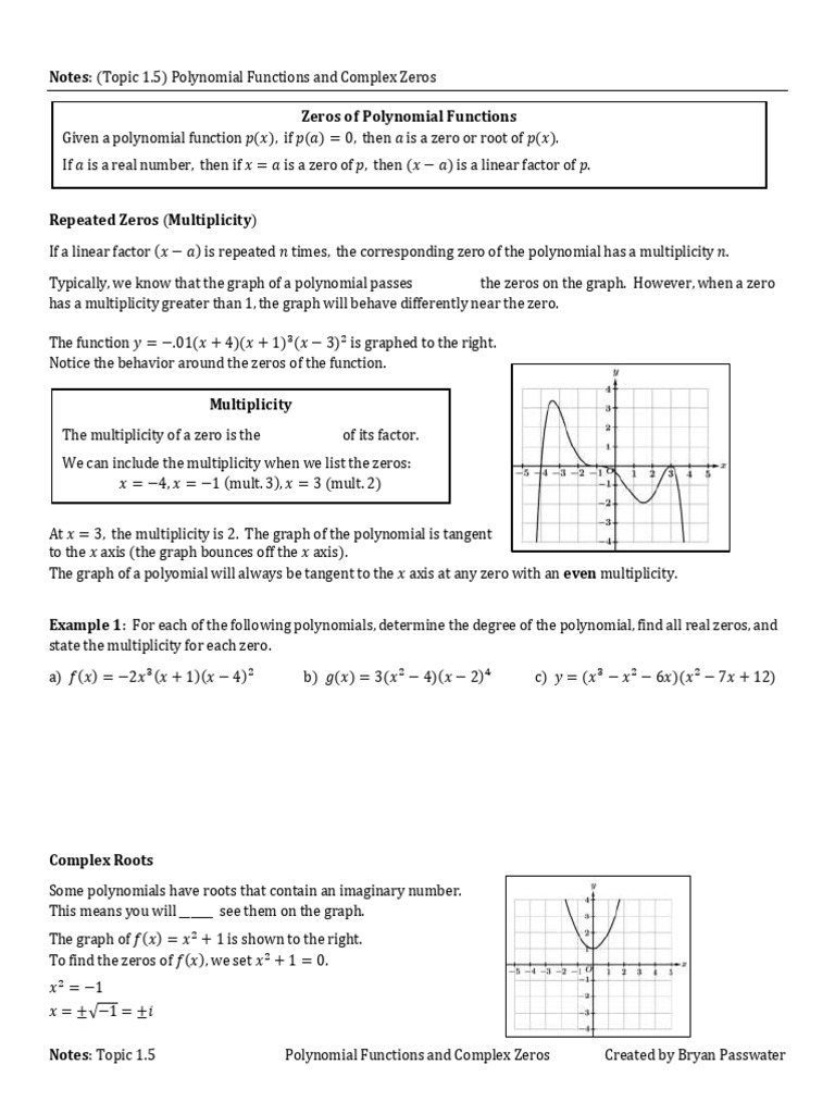 APPC 1.5 Notes Polynomial Functions and Complex Zeros | PDF | Zero Of A ... APPC 1.5 Notes Polynomial Functions and Complex Zeros | PDF | Zero Of A ...