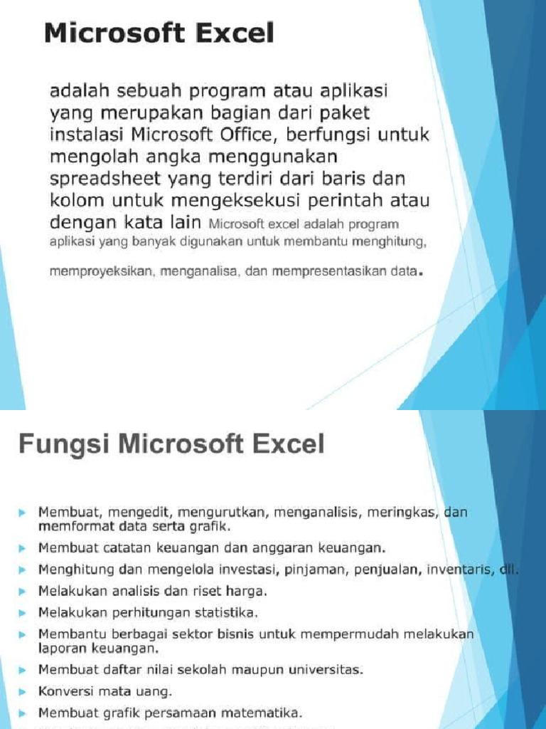 Materi Pertemuan 1 Excel | PDF