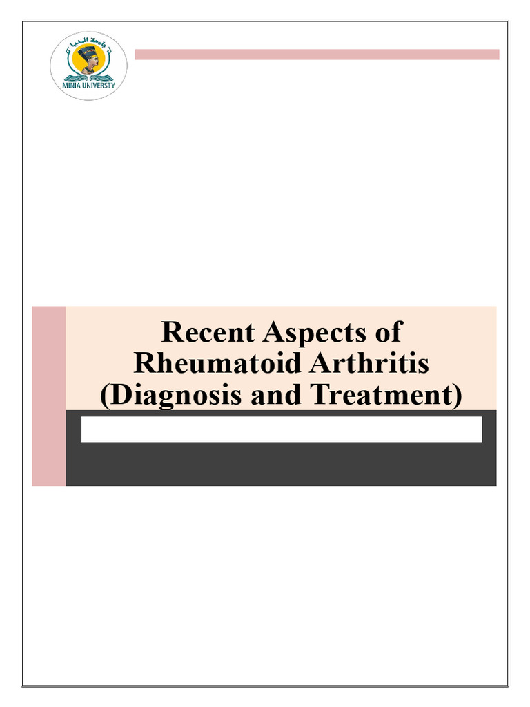 Rheumatoid Arthritis: Diagnosis & Treatment | PDF | Rheumatoid ...