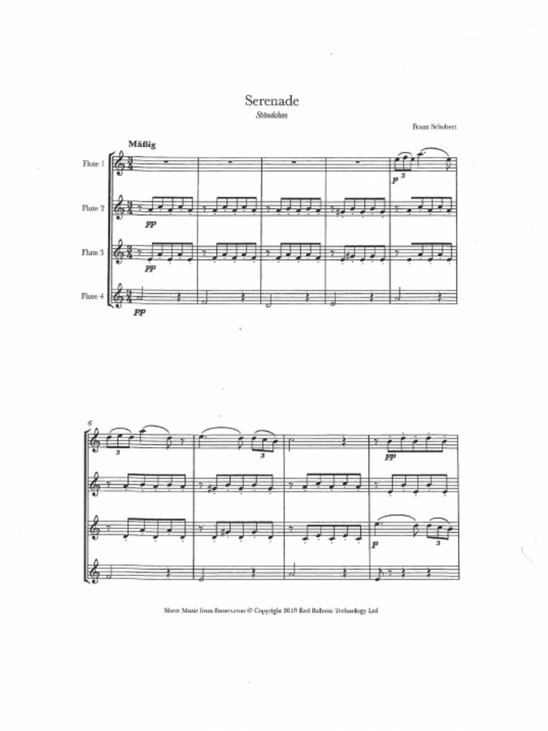 Schubert Serenade Flute Quartet | PDF