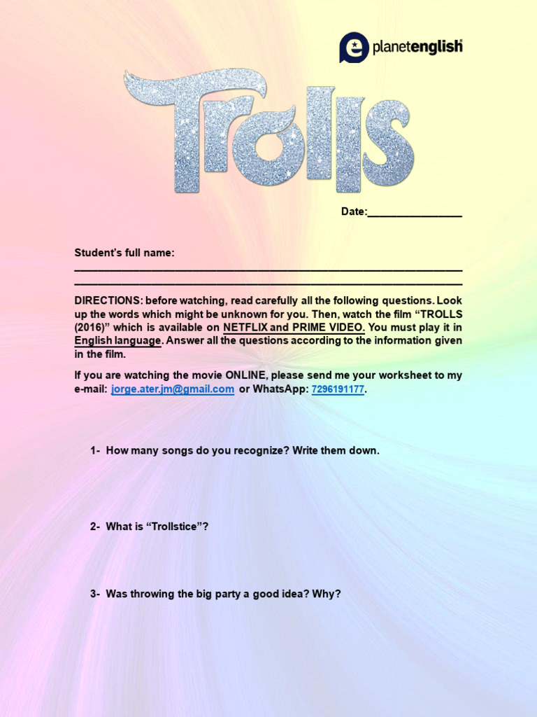 Trolls - Quiz | PDF