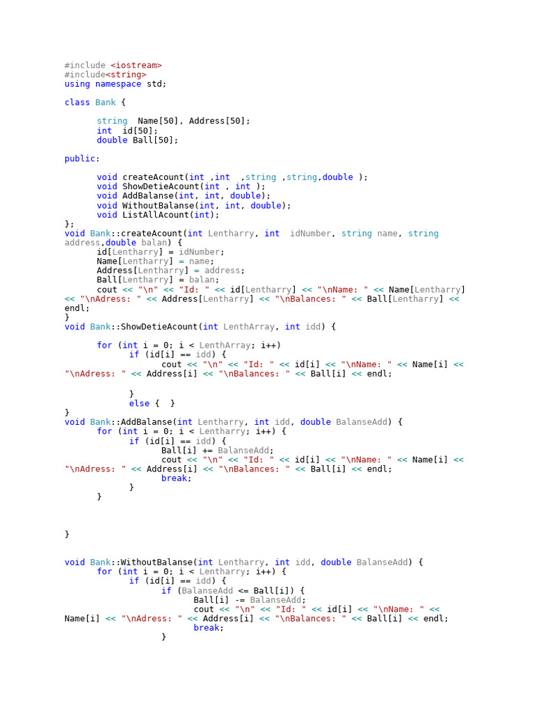 C Project Bank | PDF | Computer Programming | Software Engineering