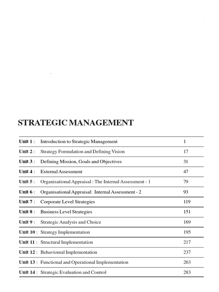 Strategic Management MBA Syllabus | PDF | Strategic Management ...