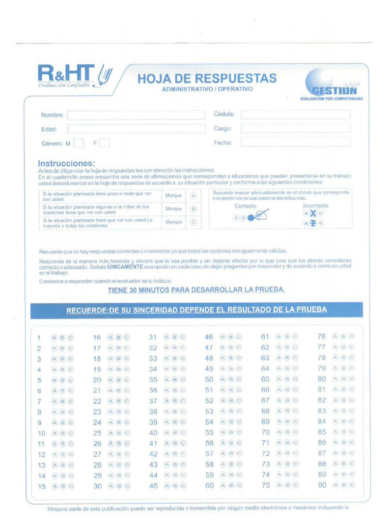 Hoja de Respuestas Gestion 360 | PDF
