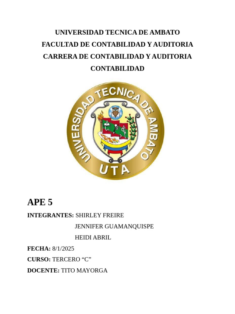 APE 5 Contabilidad | PDF | Business | Estado de flujo de efectivo