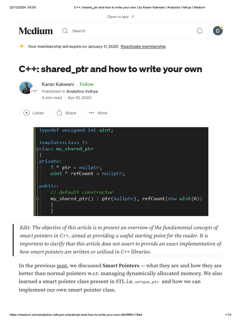 C++_ shared_ptr and how to write your own _ by Karan Kakwani ...