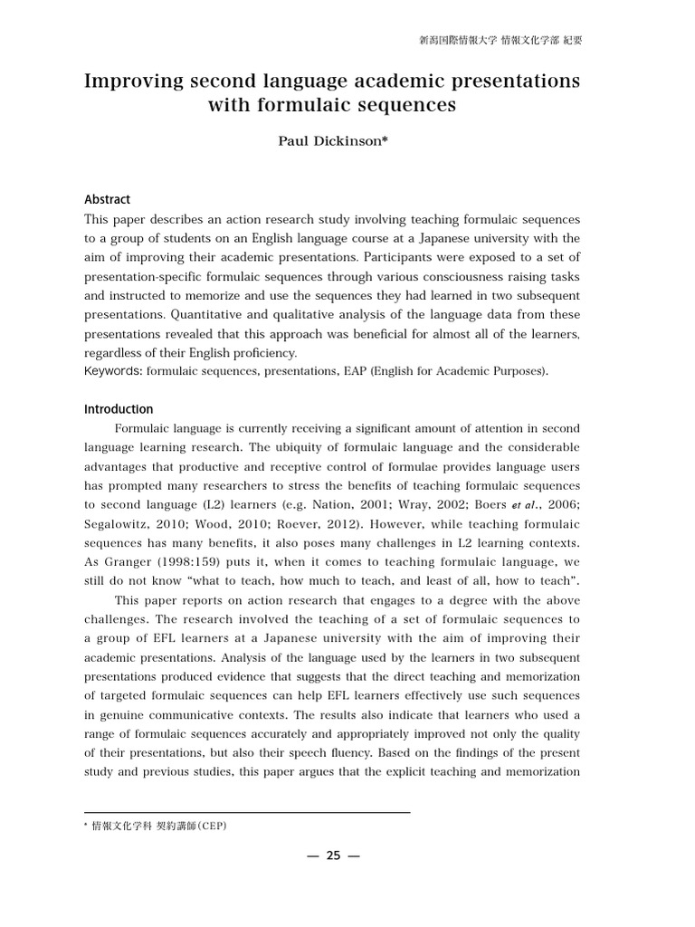 Dickinson (2012) - Applied Linguistics | PDF | Second Language | Learning