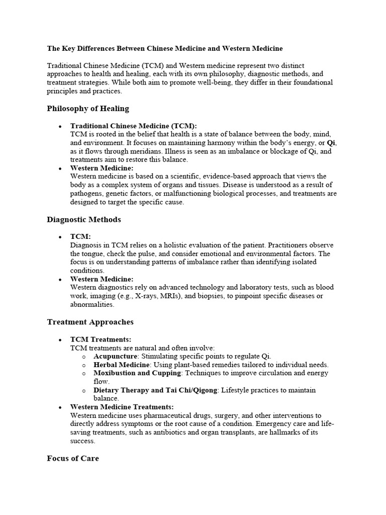 Western Vs Chinese Medecine | PDF | Traditional Chinese Medicine | Qi