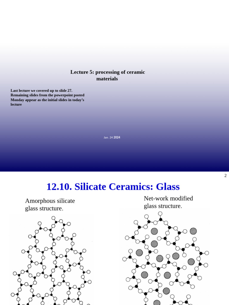 Lecture 5-01-24-24 Ceramics | PDF | Fracture | Zirconium Dioxide