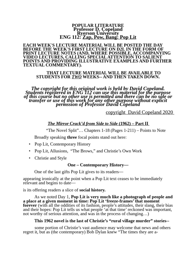 The Mirror Crack'd Part II | PDF