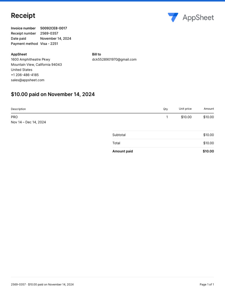 Receipt Number 2569-0357 Details | PDF