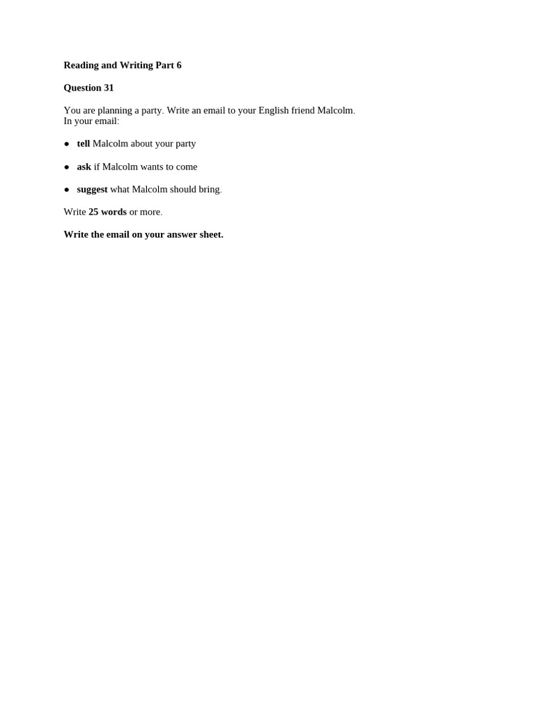 K - Writing PART 6 IV | PDF