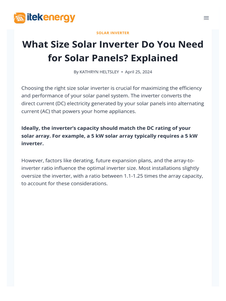 Solar panel (PV) sizing | PDF | Photovoltaic System | Energy Harvesting