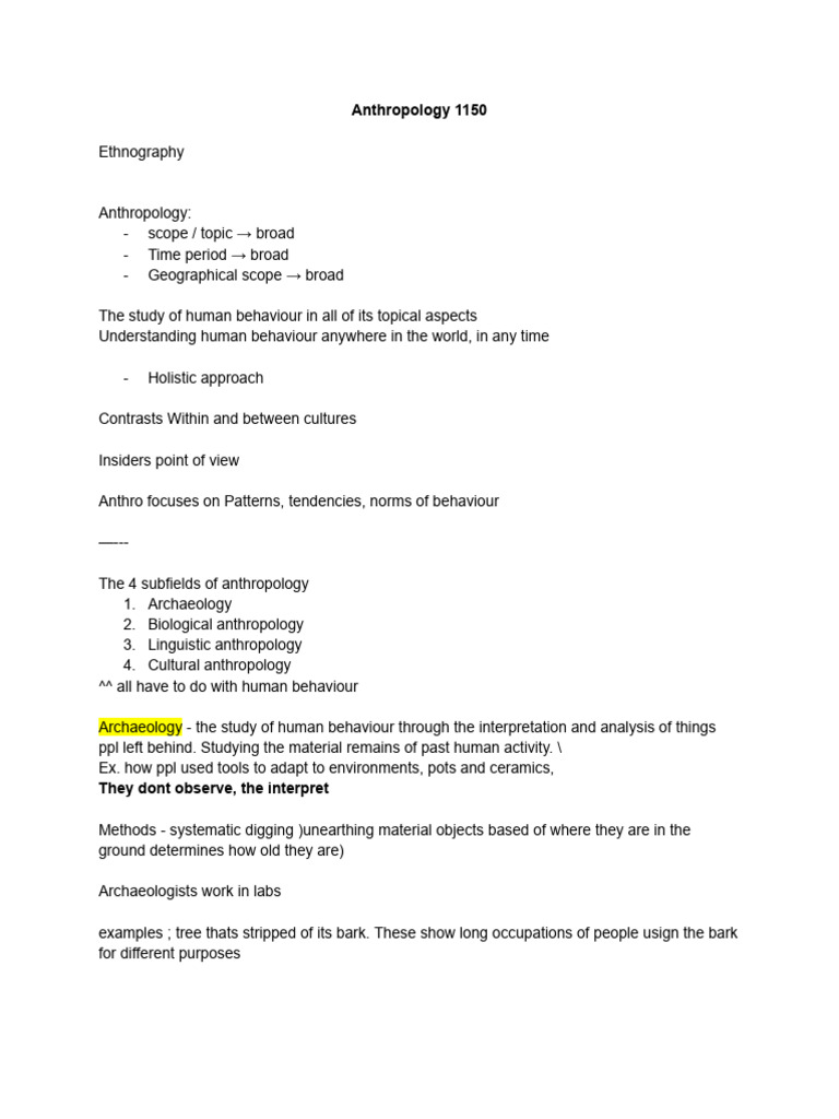 Intro to Anthropology Basics | PDF