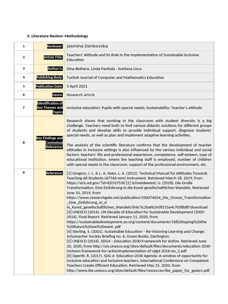 Literature Review Form 1 | PDF | Teachers