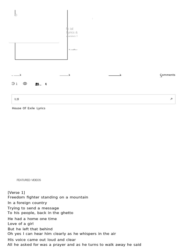 Lucky Dube - House of Exile Lyrics - Genius Lyrics | PDF