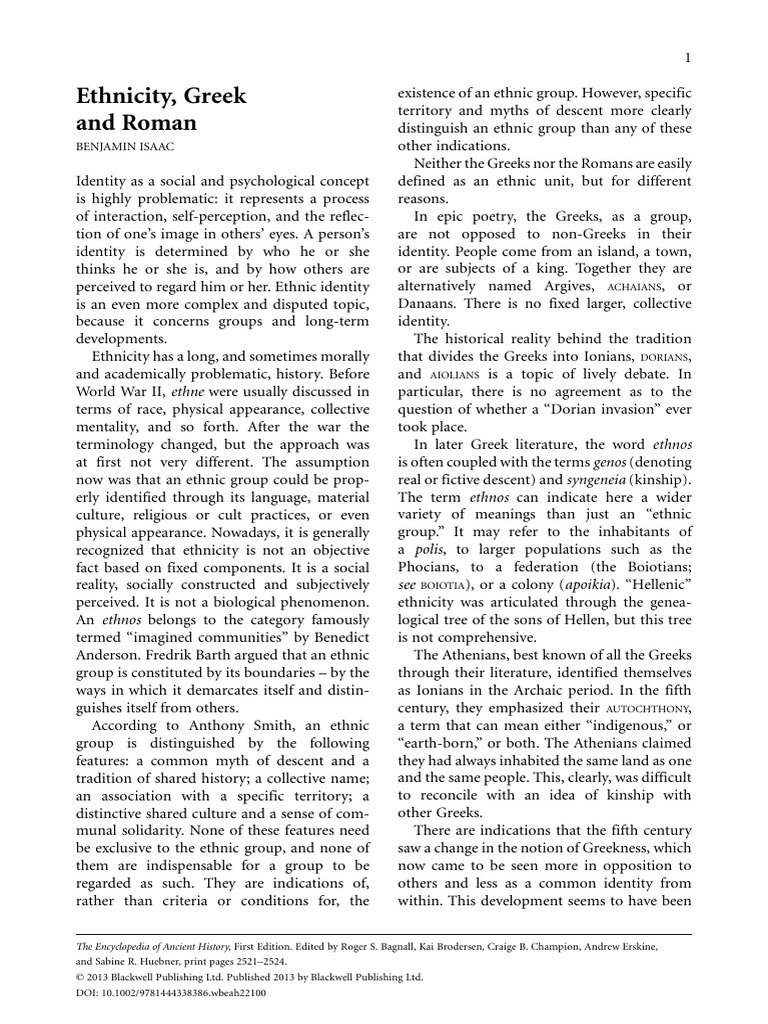 Ethnicity Greek and Roman | PDF | Greeks | Ethnicity