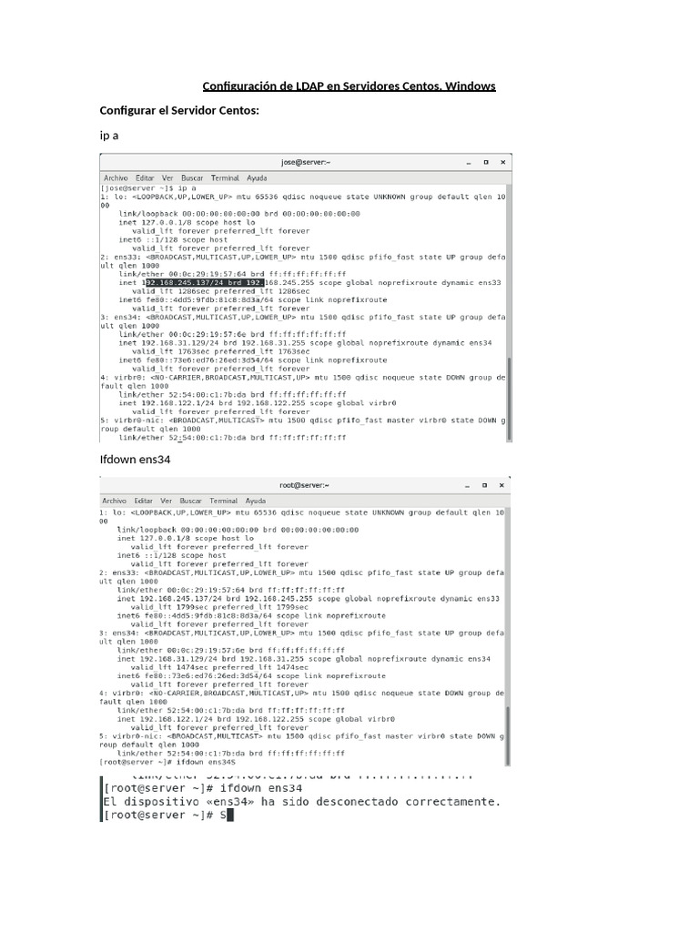 Configuración de LDAP en Servidores Centos | PDF | Red de arquitectura | Protocolos de internet
