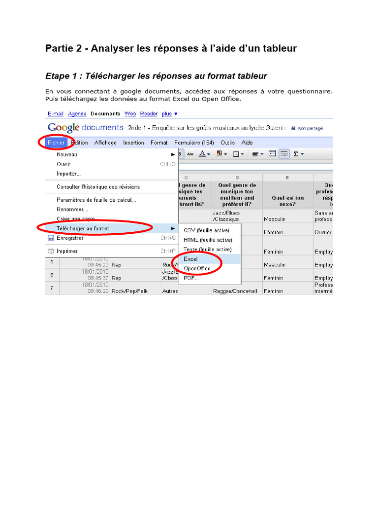 Analyser des réponses avec un tableur | PDF | Microsoft Excel ...