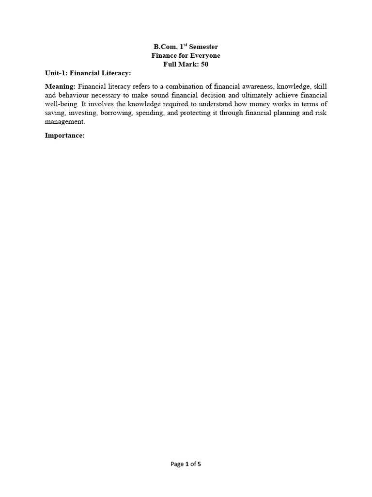 Financial Literacy Essentials for Students | PDF | Insurance | Banks