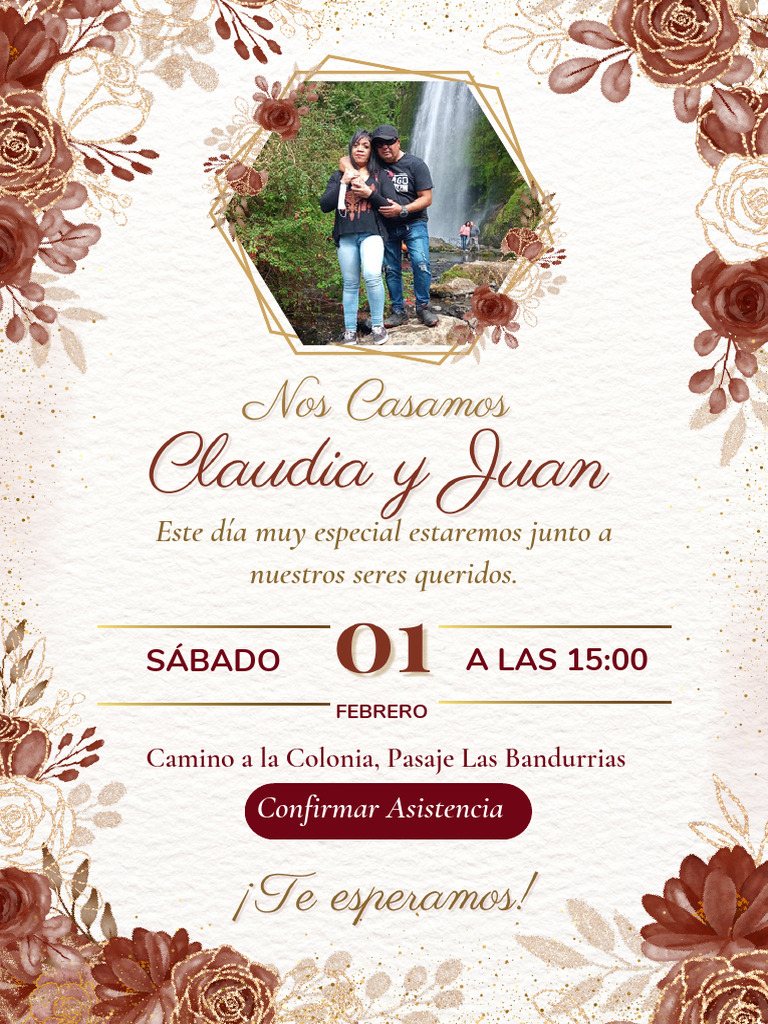 Tarjeta de Invitación Matrimonio Claudia y Juan - 20250114 - 172628 ...
