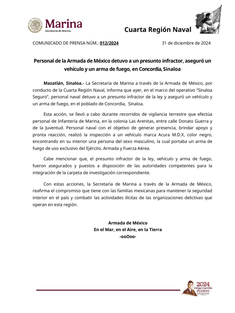 Detención de infractor en Sinaloa | PDF