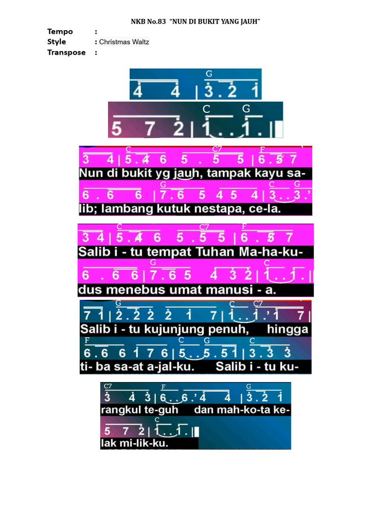 NKB No.83 "Nun Di Bukit Yang Jauh" | PDF