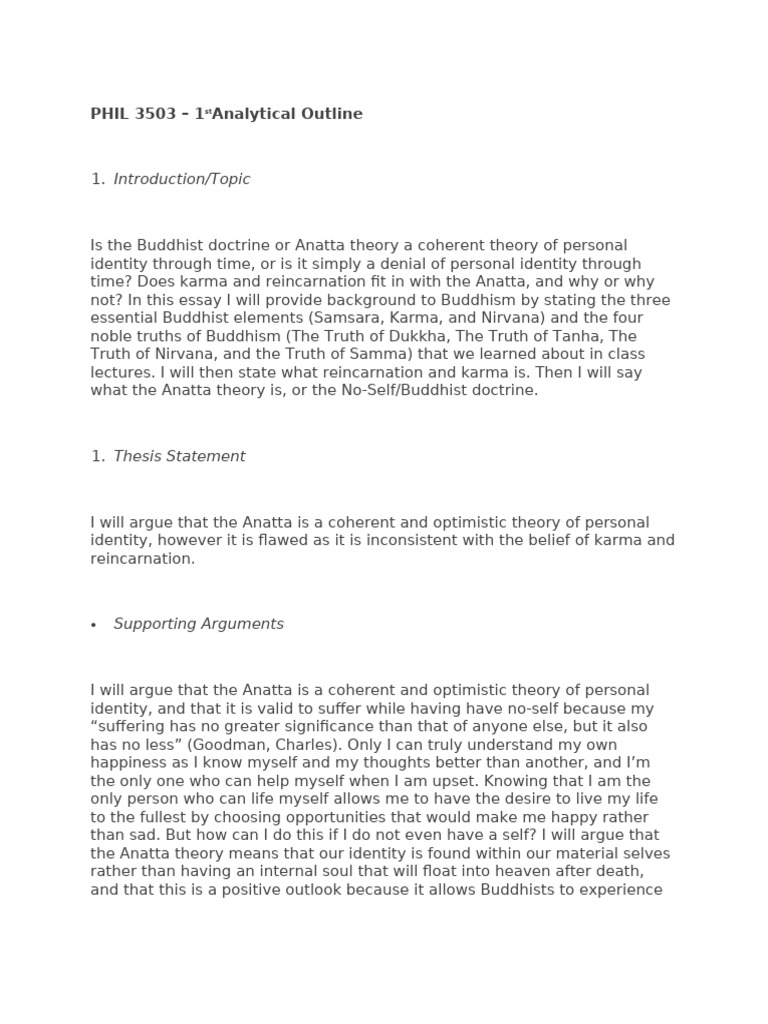 Analytical Outline - Example 5 | PDF | Reincarnation | Karma