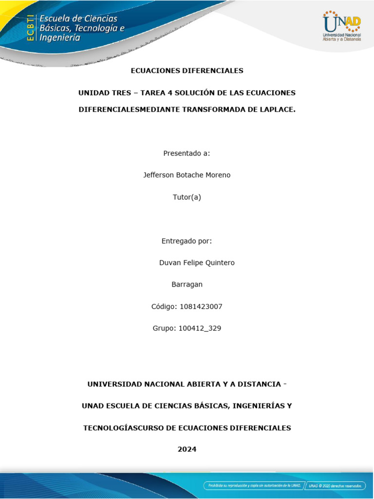 Solución de Ecuaciones Diferenciales con Laplace | PDF | Ecuaciones ...