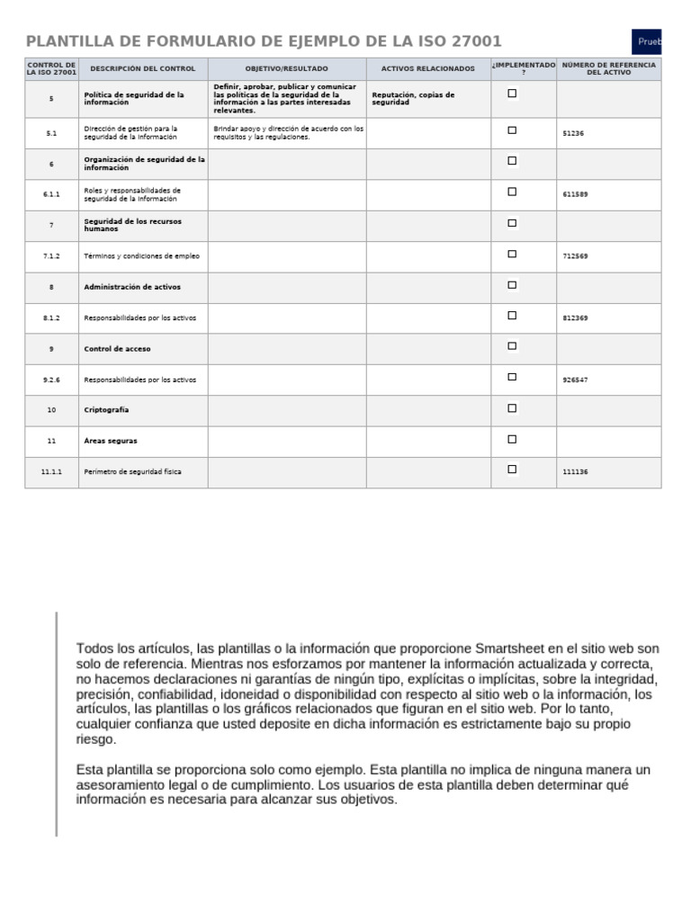 Notes 7001 Sample Form 10838 ES | PDF | Seguridad de información | Valores
