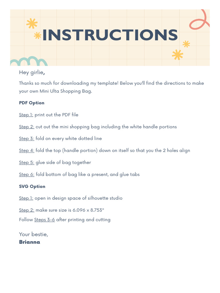 Instructions Pdf