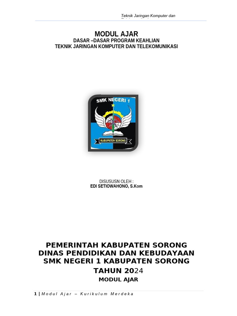 Modul Ajar TJKT Kelas X Semester 1 | PDF