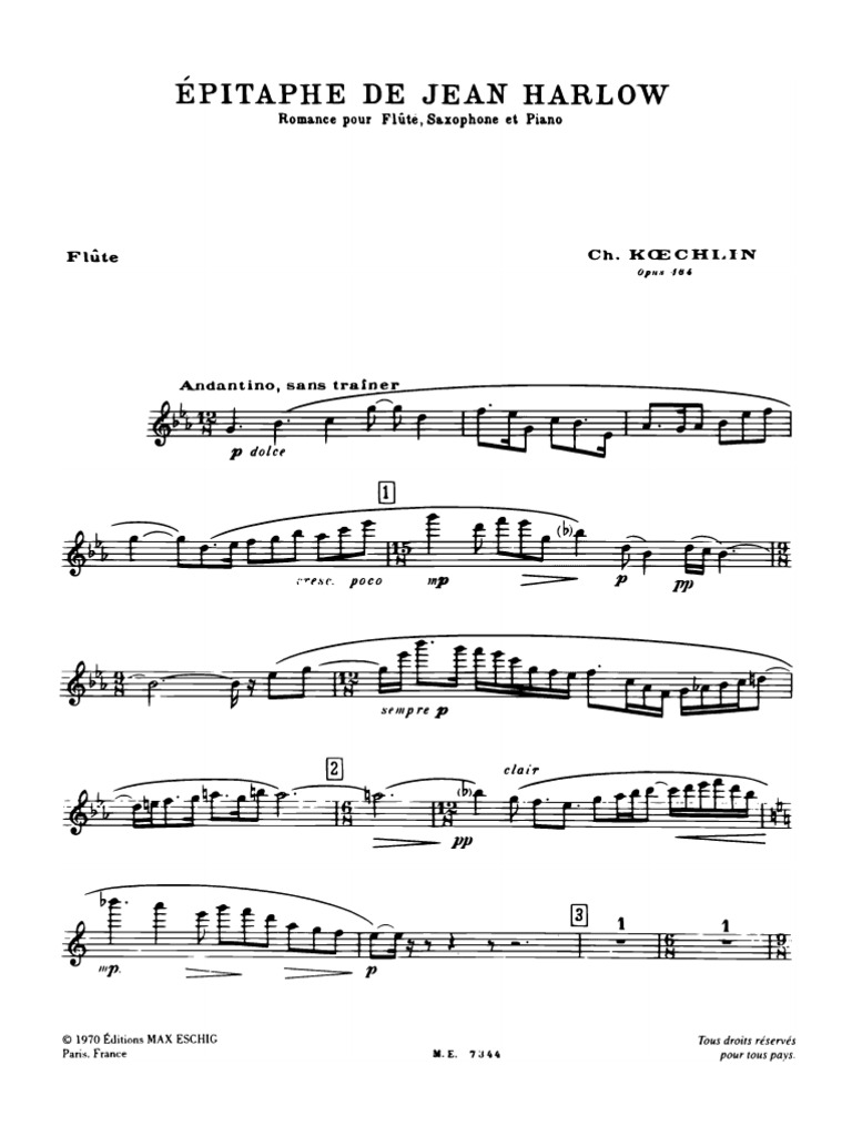 Epitaphe Jean Harlow Flauto | PDF